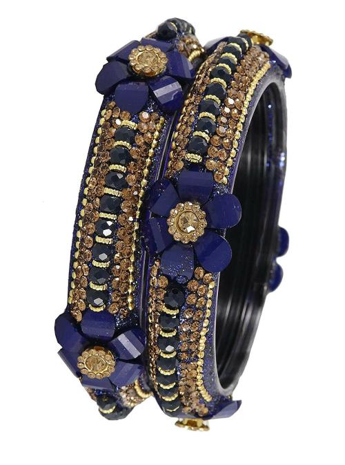 Buy NMII Glass with Zircon Gemstone and Beads Studded Flower Design ...