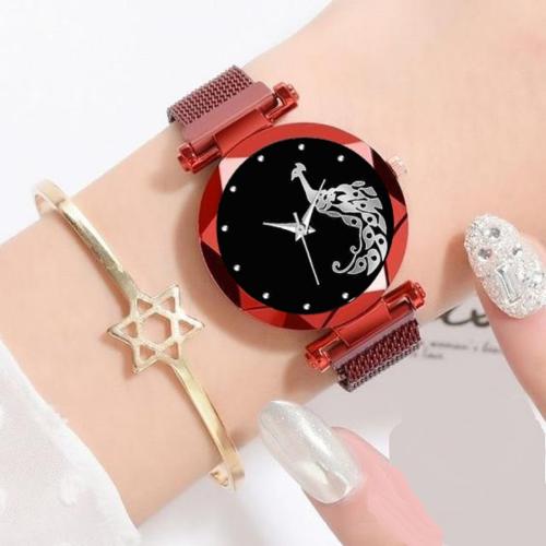 Buy stojira New Stylish Looking maroon peacock Magnet Buckle Starry sky ...