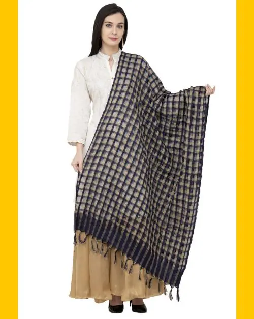Buy A R Silk Golder Box Regular Dupatta Color Navy Dupatta/Chunni ...