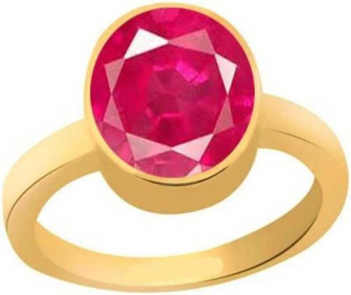 Buy Chopra Gems & Jewellery Gold Plated Brass Ruby and Manik Ring (Men and Women) - Adjustable ...