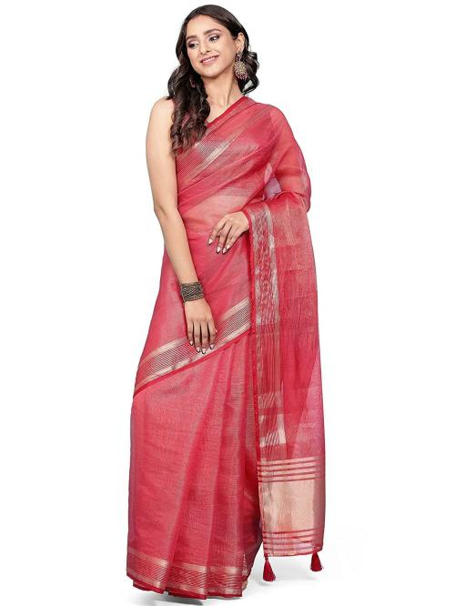 Buy Dungrani Red Motifs Organza Women Saree With Blouse Pic Online at ...