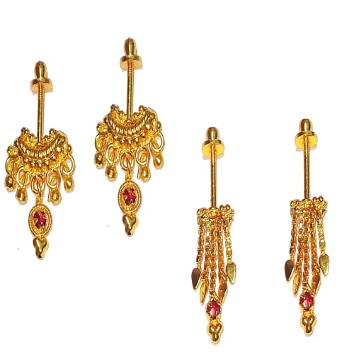 Buy Adhira's Traditional Golden Maharashtrian clip on Bugdi Earrings ...