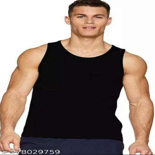 Buy Jading Sassy Men Sleeveless Vest Black Pack of 1 | Vest for Men ...