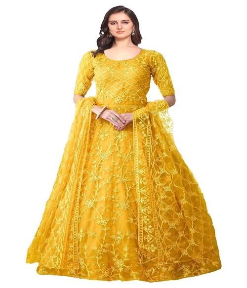 Buy Sitaram designer Embroidered Net Semi Stitched Anarkali Gown ...