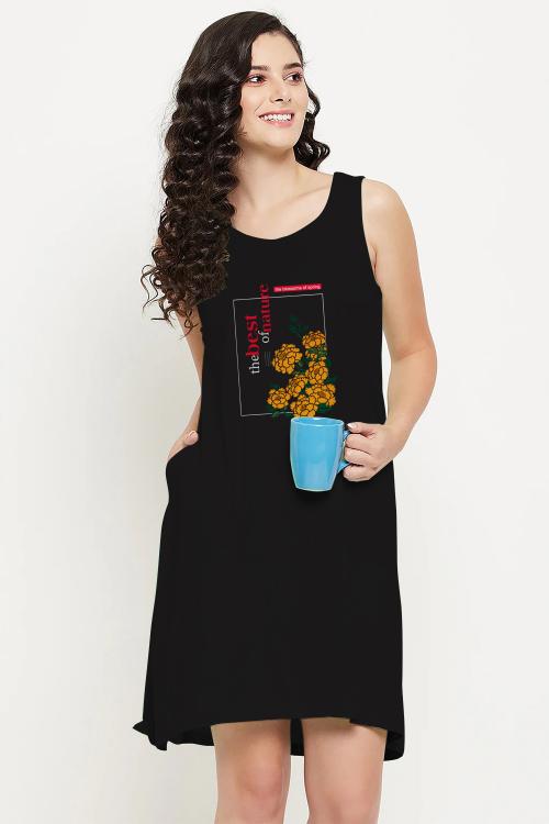 Buy Women's Sleeve Less Knee Length Night Dress Online at Best Prices ...