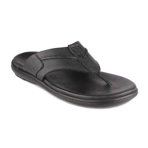 Buy Red Chief Black Leather Slippers for Men Online at Best Prices in ...