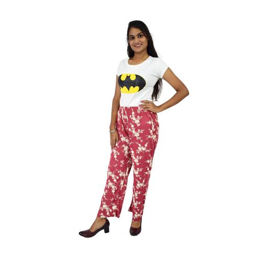 Buy Pearlfly women Cotton Pyjama Night Dress Lounge Wear Printed Pyjama ...