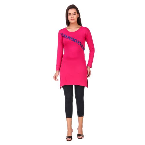 Buy Chiku Cherry solid lycra kuta for women/girls colour Rani Online at Best Prices in India ...
