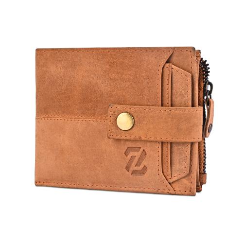 Buy Zeetap Genuine Leather Men's RFID Protected Wallet | Barley Tan ...