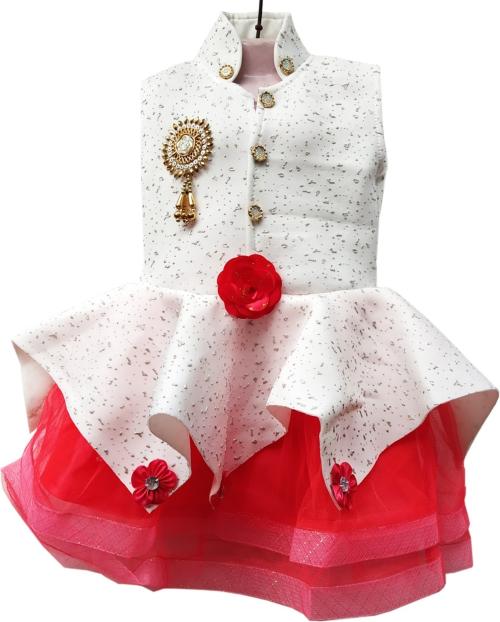 Buy MARUF DRESSES Girls Red Net Fit and Flare Dress - 9 to 12 M Online at Best Prices in India ...