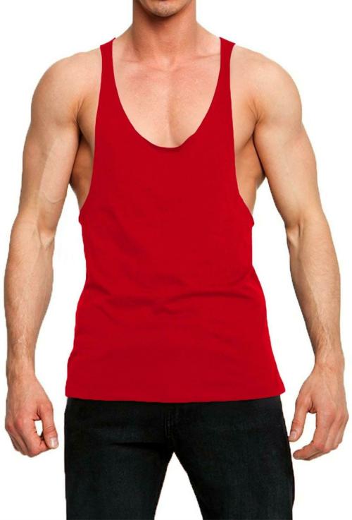 THE BLAZZE Red Solid Cotton Vest XL - JioMart