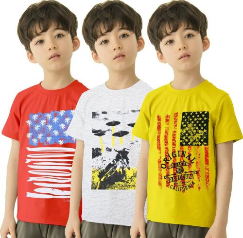 Buy Luke and Lilly pack of 3 Boys Half Sleeve Tshirt Online at Best ...