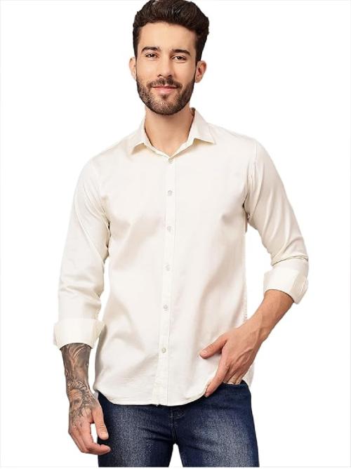 Buy Squeezershirts Men's Solid Regular Fit Cotton Casual Shirt with ...