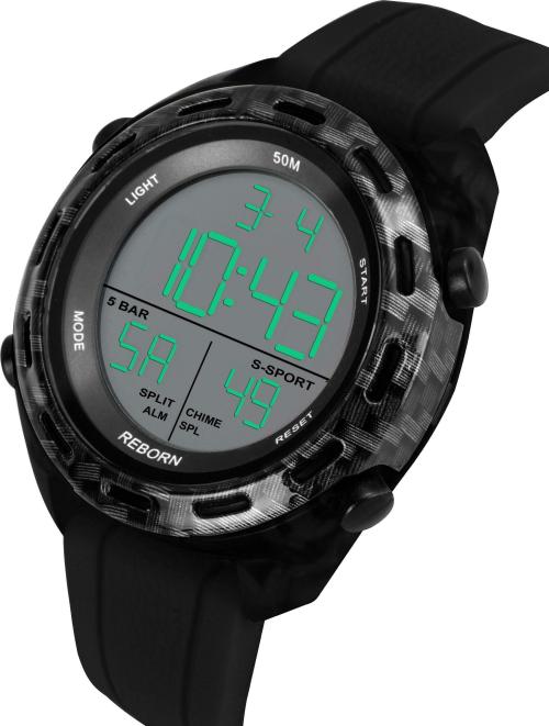 Buy Reborn Digital Watch Grey Dail Black Strap Wrist Digital Watch for ...