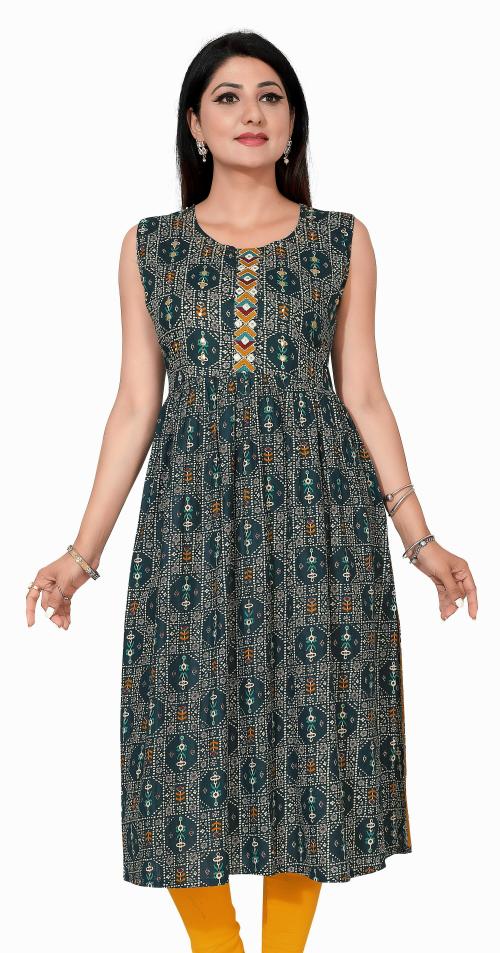 Buy Meher Impex Women Cotton Nyra Cut Frock Style 3/4 Sleeves Floral ...