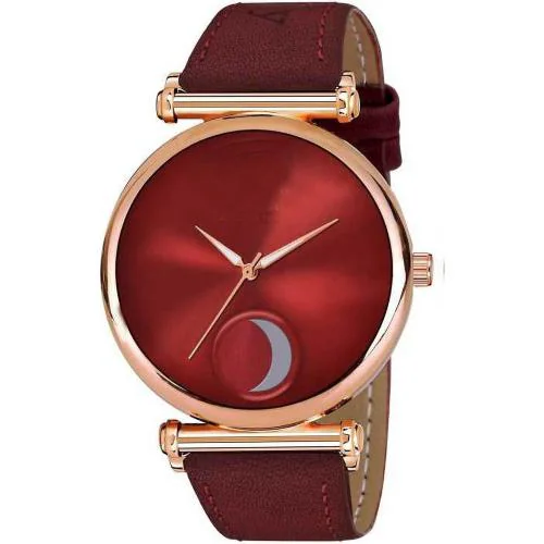 Buy LYONORA Wrist Watch Maroon Dial Maroon Strap Analog Watch for Men ...