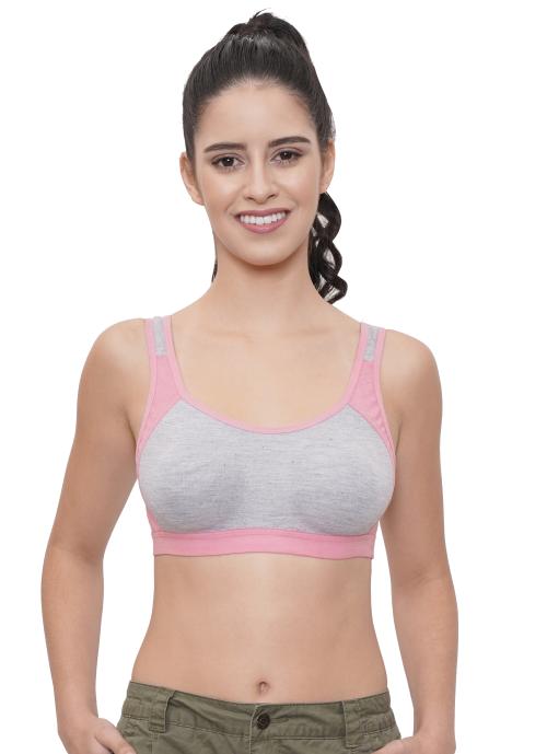 FEMULA Anju Sports & Gym Bra, The First Bra for Beginners & Young Girls (Colour Pink) Size 32B ...