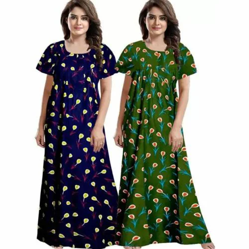 Buy ANANT CREATION Flower Printed Women’s Nighty Soft and Comfortable Floral Print Nightwear for ...