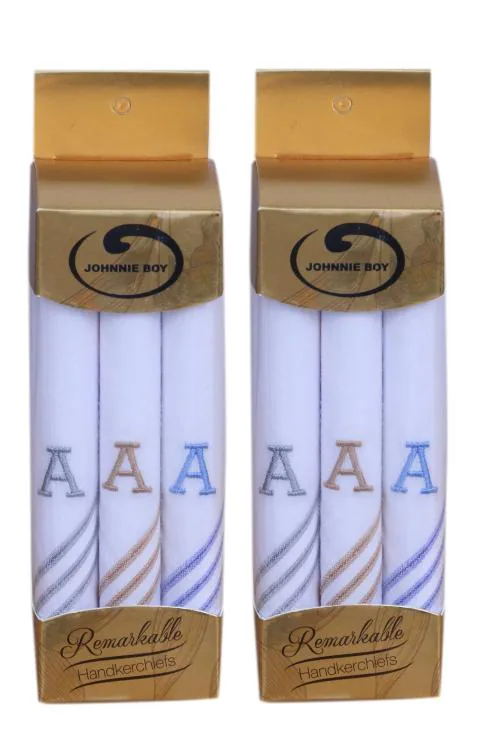 Buy handkerchief for men & boys embroidered with initials "A" Pack of 6 ...