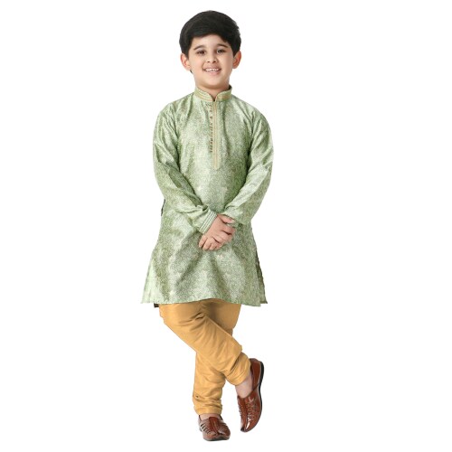 Buy Pro-Ethic Style Developer Ethnic Wear Silk Dark Green Kurta Pajama ...