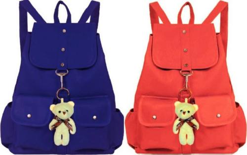 Buy TARSHI Blue and Orange Genuine Leather Pocket Attach Teddy Travel ...