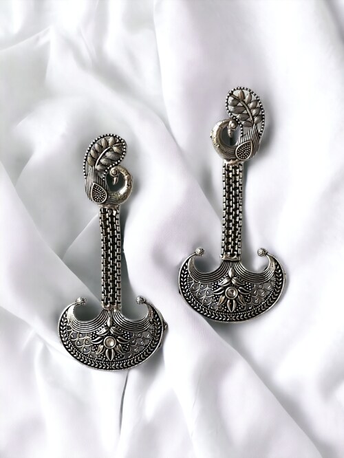 Buy LAXMIT Women's Beautiful Stone Earring (Size 1.2 Inch-Silver7) Online at Best Prices in ...