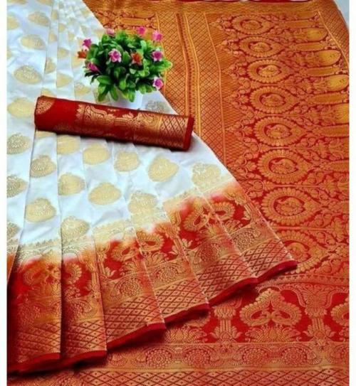 Buy Mansh the stylo..Women White Self Design, Embellished Silk Blend ...