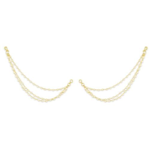 Buy Accessher Copper Traditional Jewellery Gold Plated Three Layer Moti ...