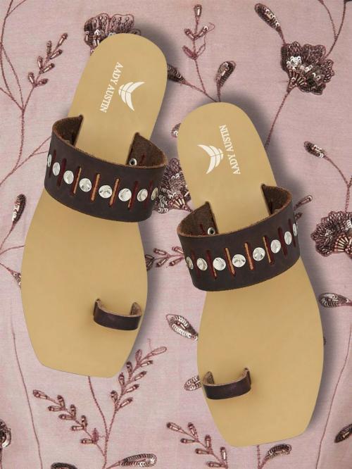 Buy Aady Austin Leather Flats - Brown Online at Best Prices in India ...