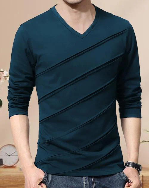 Buy Eyebogler Men Solid V Neck Cotton Blend T-Shirt Online at Best Prices in India - JioMart.