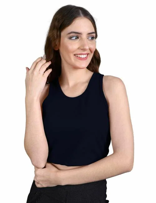 Buy THE BLAZZE B1004 Women crop top Round Neck Sleveless Top Online at Best Prices in India ...