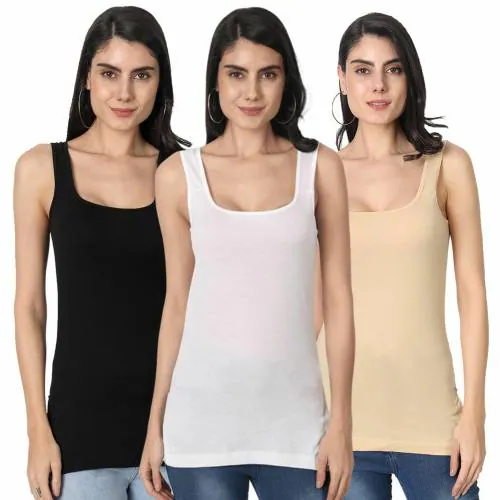 Buy Aimly Women's Cotton Camisole Slip Beige Black White 4XL Pack of 3 Online at Best Prices in ...