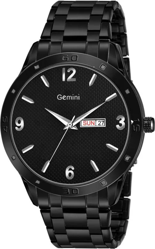 Buy Gemini Analog Black Dial Black Strap Watch For Men And Boys (JMD ...