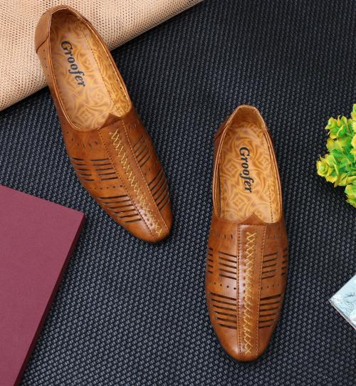 Buy Groofer Tan Synthetic Leather Roman sandals for men||Roman Sandals ...