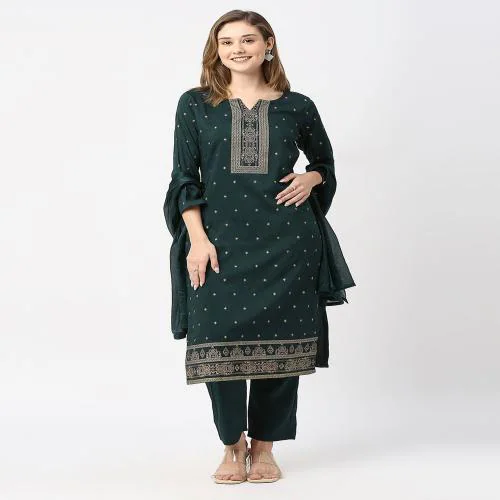 Buy Anuthi Printed Kurta Pant Dupatta Set Online at Best Prices in ...