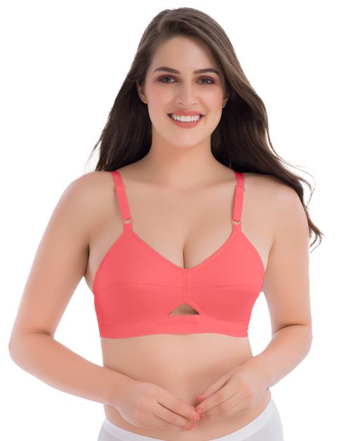 Buy Groversons Paris Beauty Women's Full Coverage Non-Padded Non-Wired Organic Cotton Bra(BR062 ...