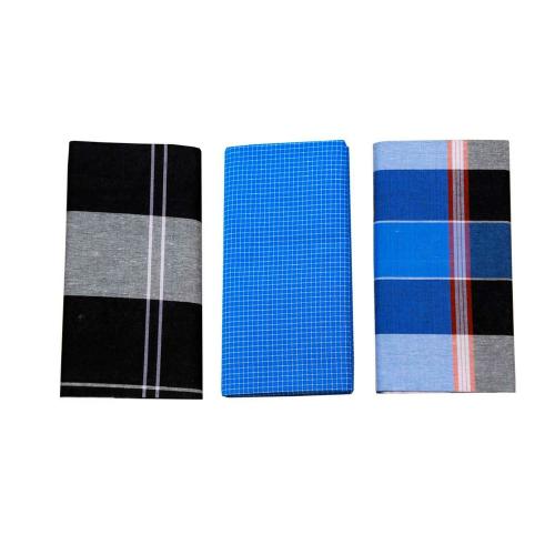 Buy GIFTER Men Multicolor Checked Cotton Lungi (Pack of 3) Online at ...