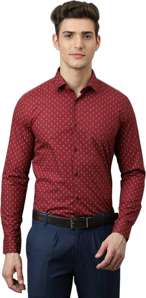 Buy Richlook Men Maroon Printed Chiffon Formal Shirt Online at Best ...