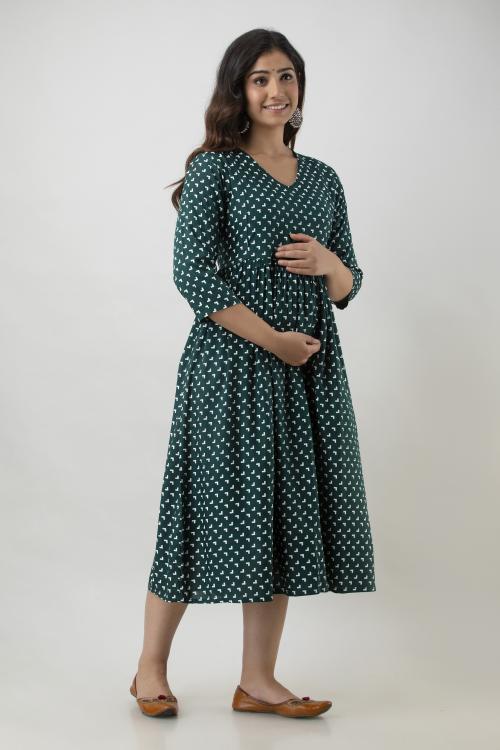 Buy Step Queen Maternity Feeding Gown Dress For Women Ladies-Size -M ...