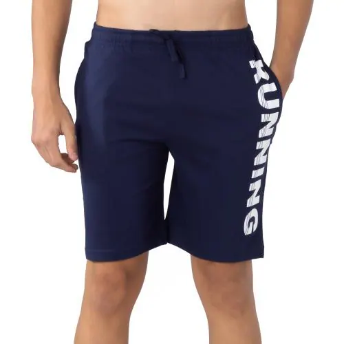 Buy Chromozome Men Navy Cotton Solid Single Shorts Online at Best ...