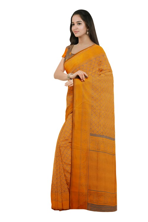 Buy KSR HANDLOOMS SEMI MUGA ALLOVER SAREE Online at Best Prices in ...