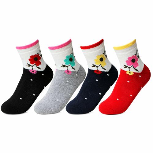 Buy BonjourWomenMulticolorFloralCotton BlendPack of 4Ankle-Length Socks ...