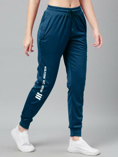 Buy Maniac Women's Printed Petrol Polyester Slim Fit Trackpant Online at Best Prices in India ...