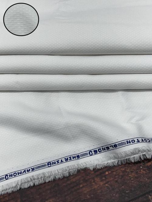 Buy Raymond Self Design Cotton Blended White Shirt Fabric in Box ...