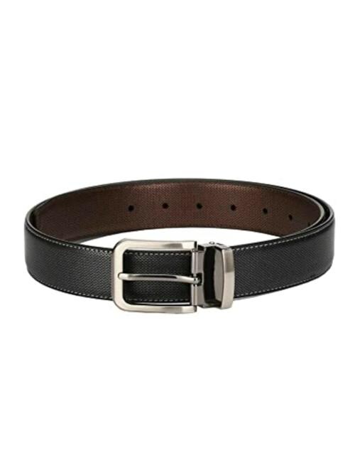Buy Pacific Gold Men Black, Brown Vegan Leather Belt Online at Best ...
