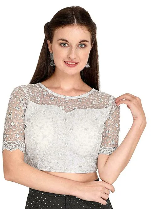 Buy Amrutam Fab Women White Net Blouse Online at Best Prices in India ...