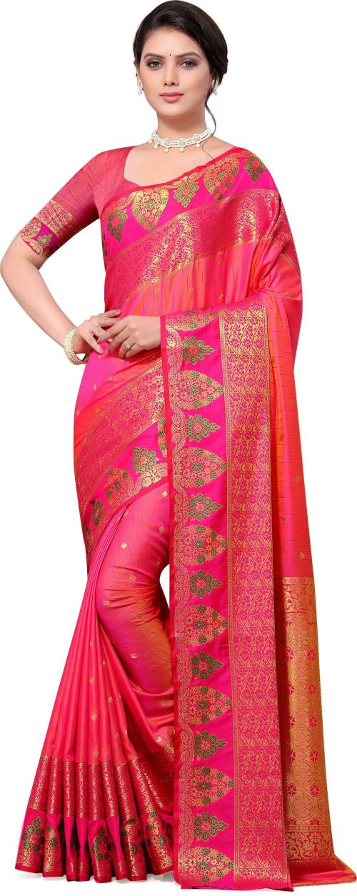 Buy Devangi Women Pink Pure Silk Woven Saree Online at Best Prices in India - JioMart.