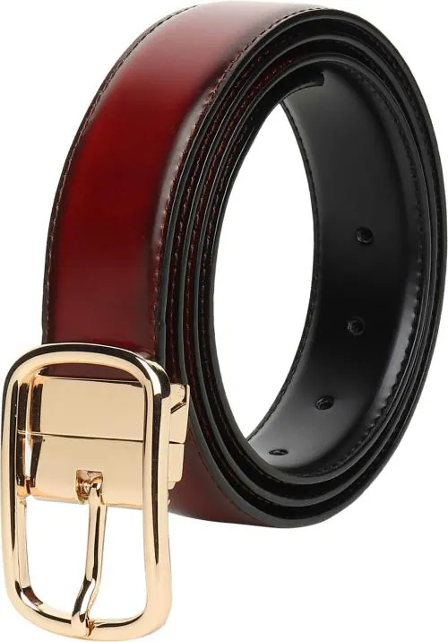 Buy Kastner Men Maroon Artificial Leather Formal Reversible Belt - 32 ...