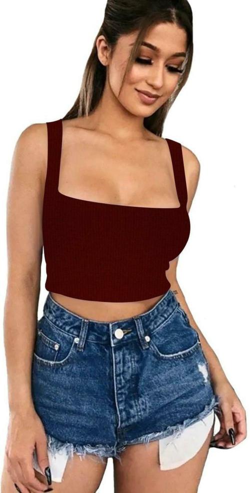 Buy THE BLAZZE_Women Cotton Blend Maroon Crop Top_XXL Online at Best Prices in India - JioMart.