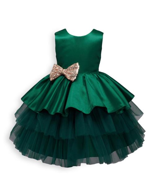 Buy Hopscotch Girls Polyester And Viscose Sleeveless Solid Party Dress ...